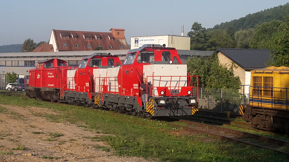 GMEINDER LOKOMOTIVEN D60 C - Lok 903.07 und 903.08 bei der Auslieferung ...